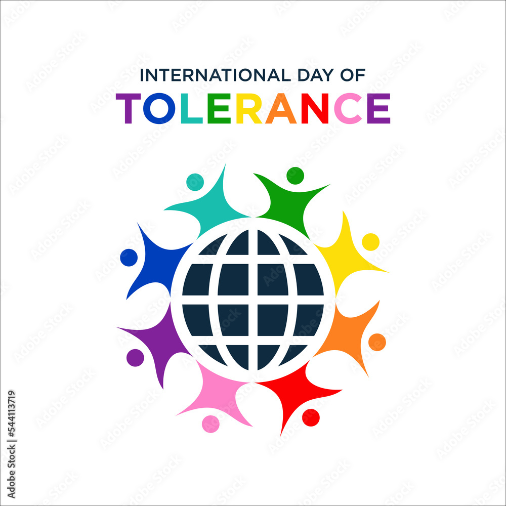 International Day of Tolerance Logo vector. Earth and people icon template Stock Vector | Adobe ...