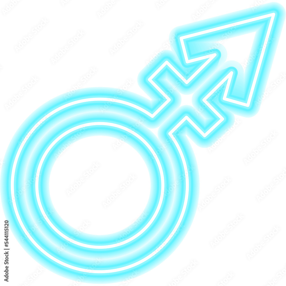 Androgyne Neon Sign. Illustration of Gender Promotion. Stock ...