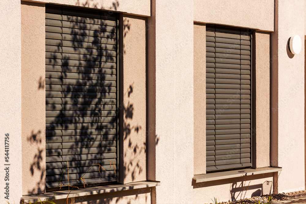 Shutters Outdoor External Blinds of Modern Exterior Design Building ...