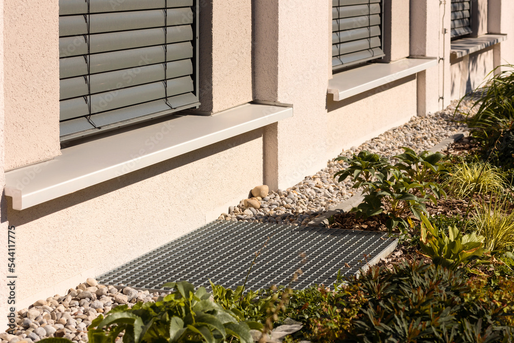 Drain Grate Drainage Stones Gravel of Storm Water or Rainwater around ...