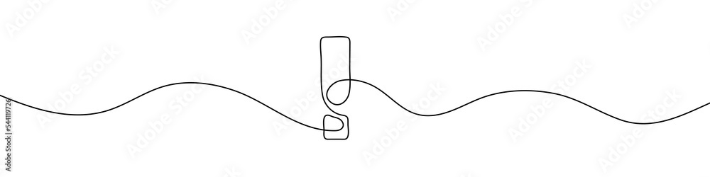 Exclamation mark linear background. One continuous line drawing of ...