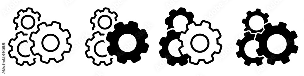 Setup icon vector set. Settings illustration sign collection. Menu ...