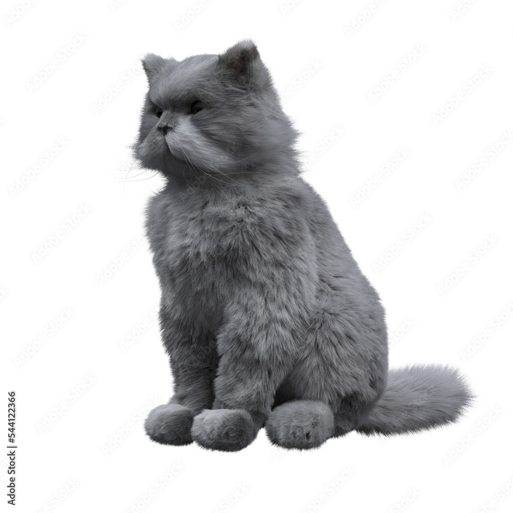 cat isolate on a transparent background, 3d illustration, cg render ...