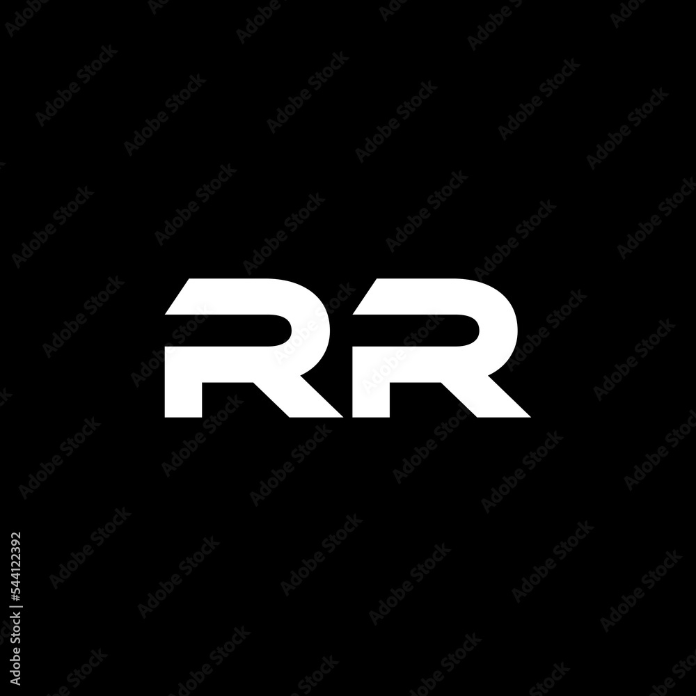 RR letter logo design with black background in illustrator, vector logo ...