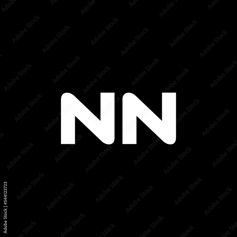 NN letter logo design with black background in illustrator, vector logo ...