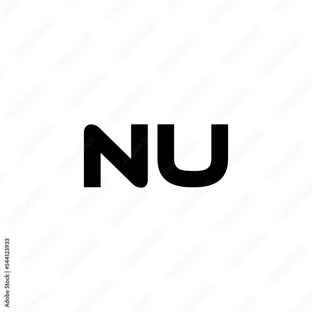 NU letter logo design with white background in illustrator, vector logo ...