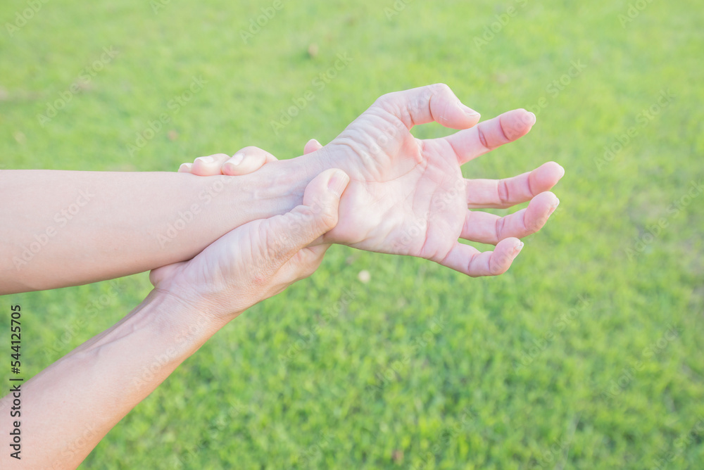 Hand gestures and fingers, people with muscle problems. Stock Photo ...
