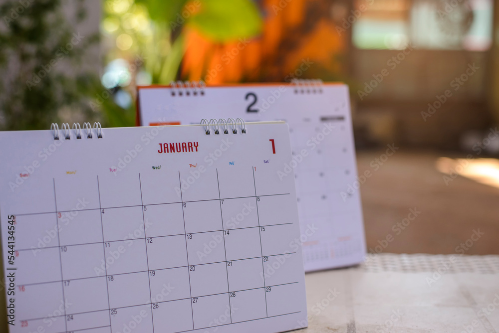 Calendar desk placed on business table. Desktop Calender for Planner to ...