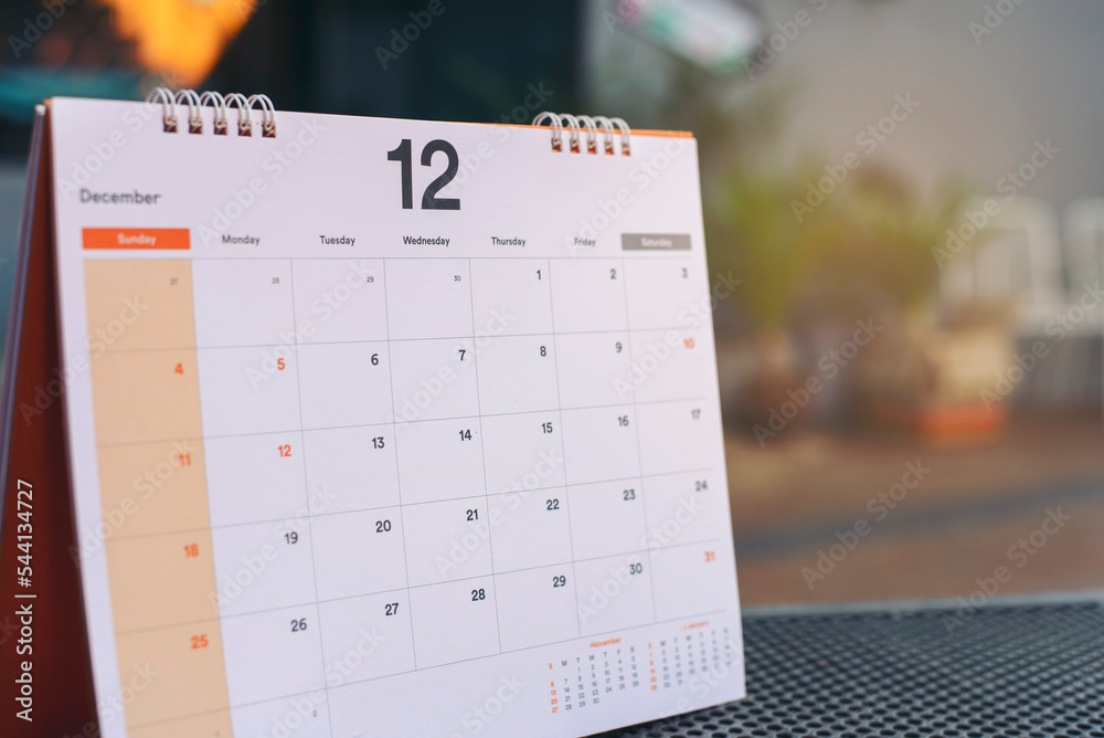 Calendar desk placed on business table. Desktop Calender for Planner to ...
