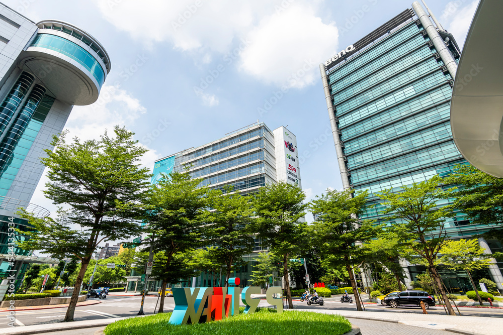 Taipei, Taiwan- July 25, 2022: Building view of Neihu Technology Park ...