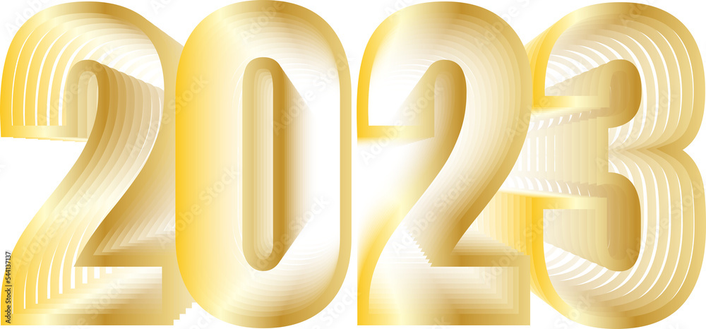 2023 gold text on transparent background. Happy New Year. Stock ...