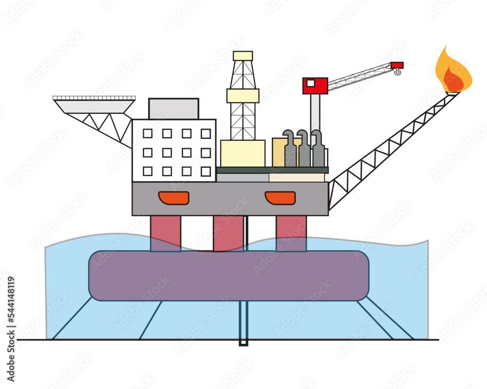 Vetor de Floating drilling rig on tension anchors for exploratory ...