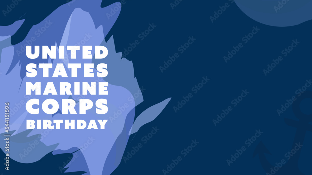 Us Marine Corps Birthday Background With White Space Area Stock Vector