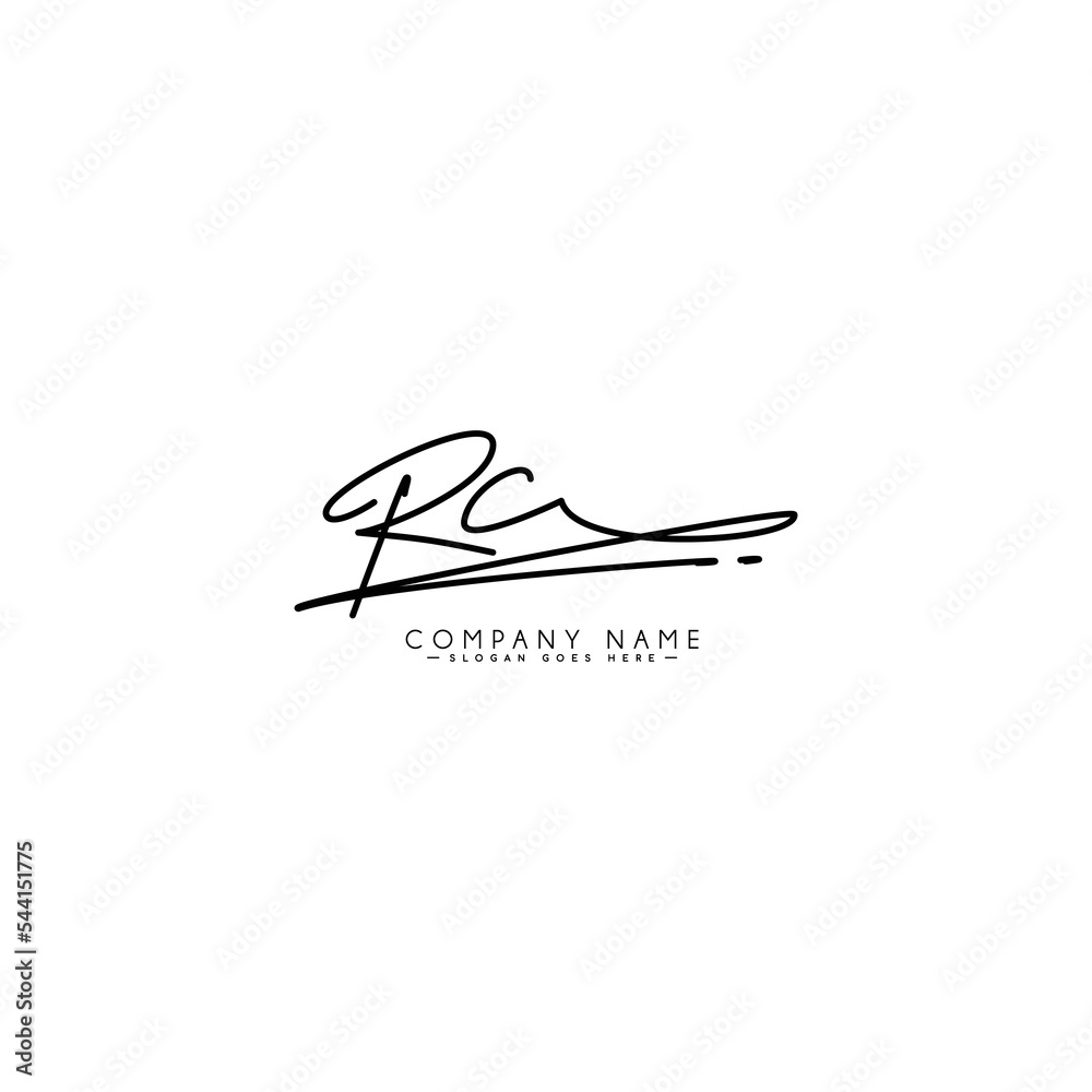 Simple Signature Logo for Alphabet RC - Handwritten Signature for ...