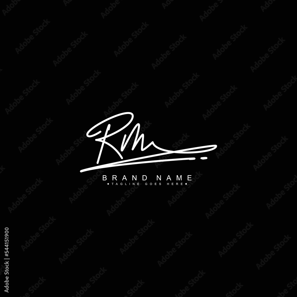 RM Signature Logo - Handwritten Vector Logo Template for RM Alphabet ...