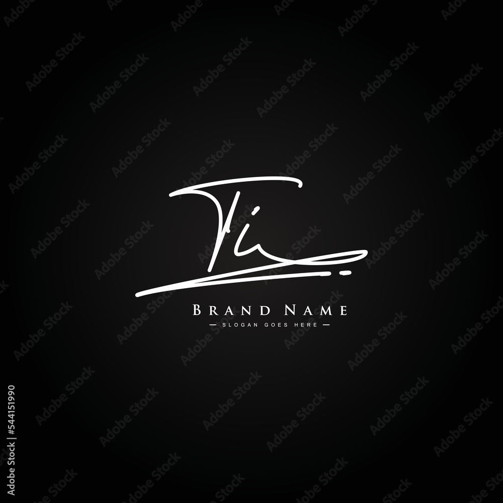 Simple Signature Logo for Alphabet TI - Handwritten Signature for ...