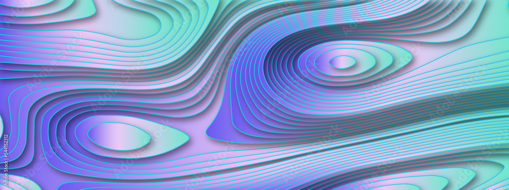 The stylized multicolored abstract topographic map with lines and ...