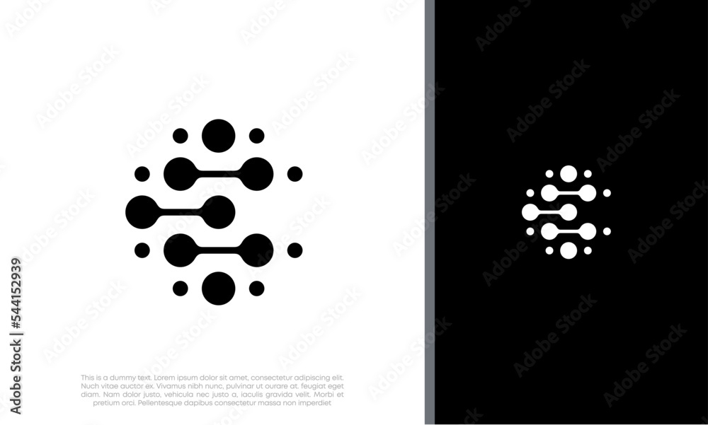 Innovative high tech logo template. Smart computer. machine learning ...