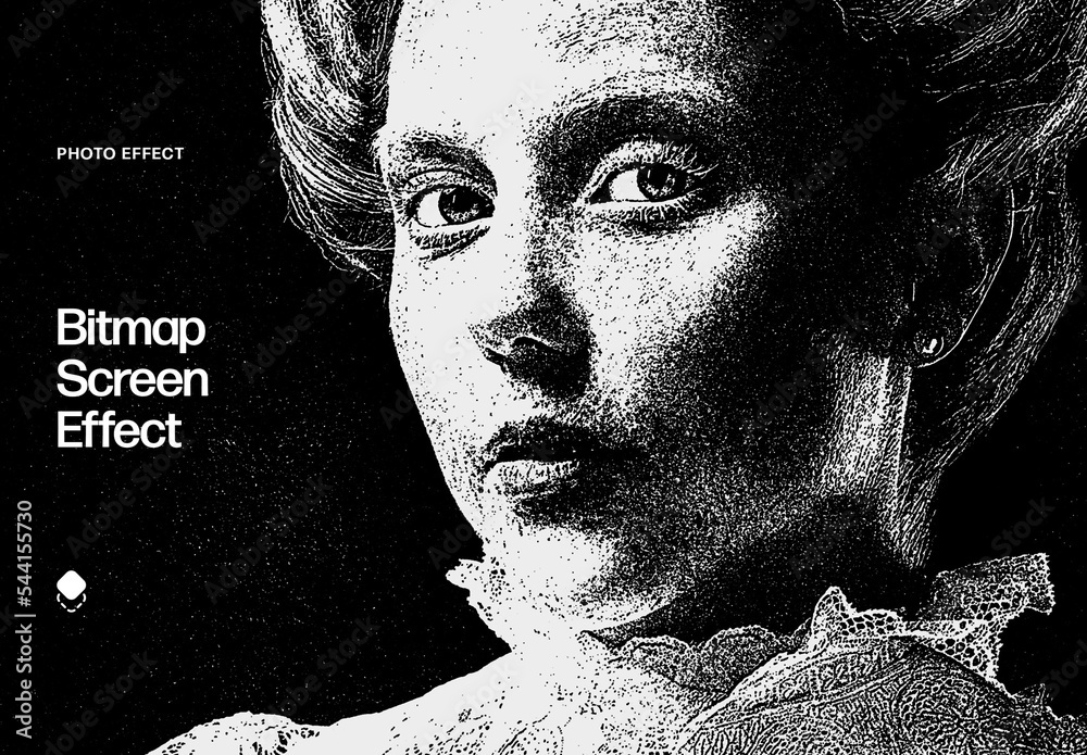 Bitmap Screen Photo Effect Mockup Stock Template | Adobe Stock