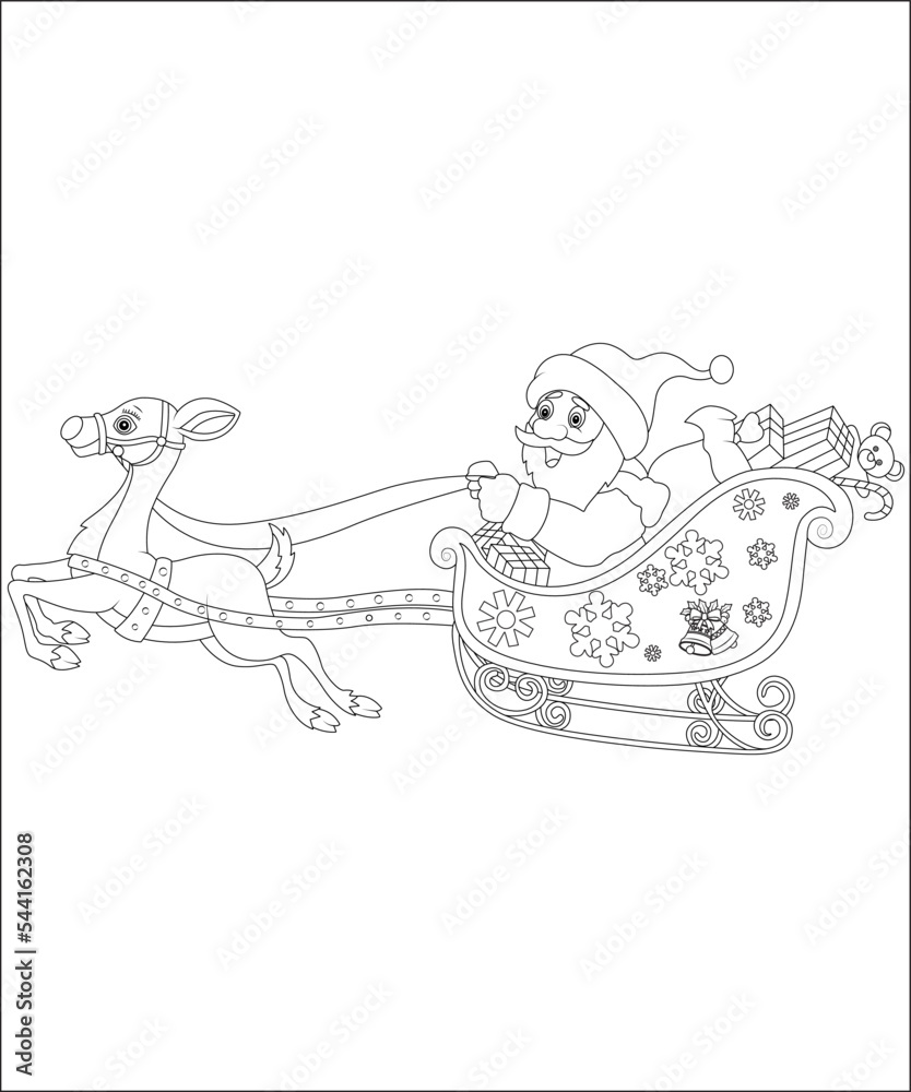 funny Christmas coloring page for kids, funny Christmas coloring book ...