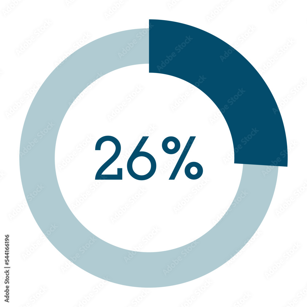 26 percent,circle percentage diagram vector illustration,infographic ...