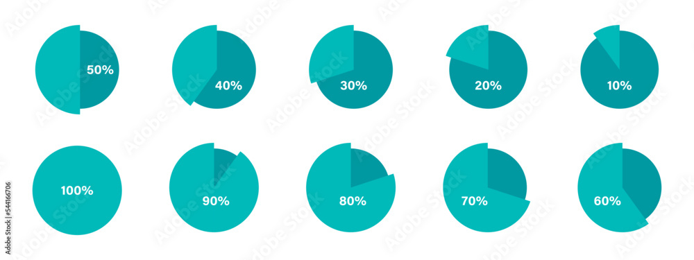 Percentage diagrams collection. Percentage pie charts. Pie chart ...