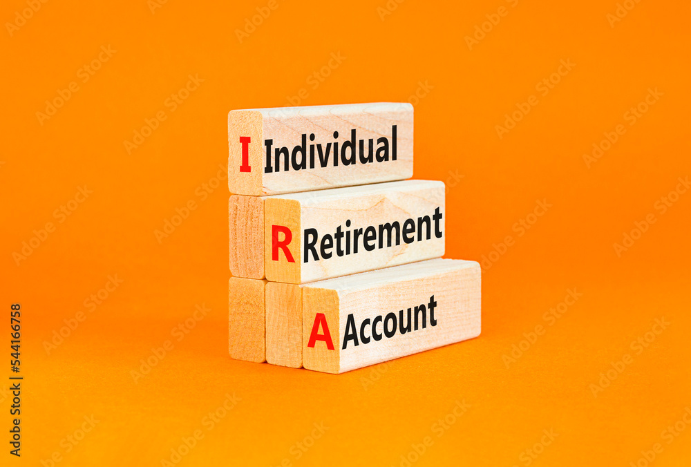 IRA individual retirement account symbol. Concept words IRA individual ...