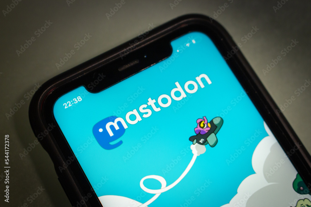 Vancouver, CANADA - Nov 7 2022 : Logo of Mastodon in its app page on an ...