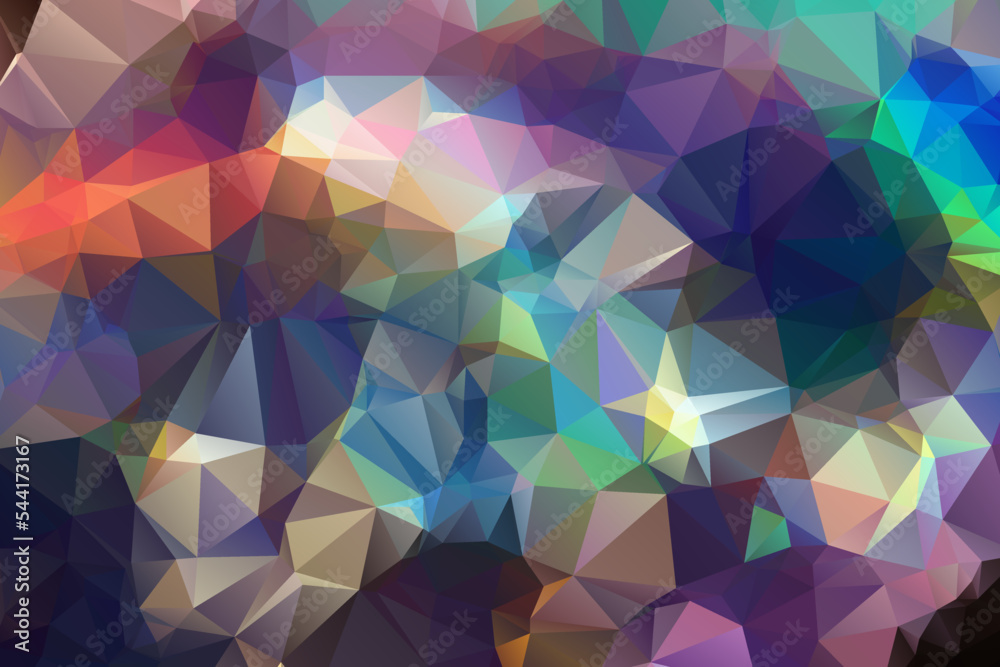 Diamont iridescent glowing holiday background. Low poly grid abstract ...