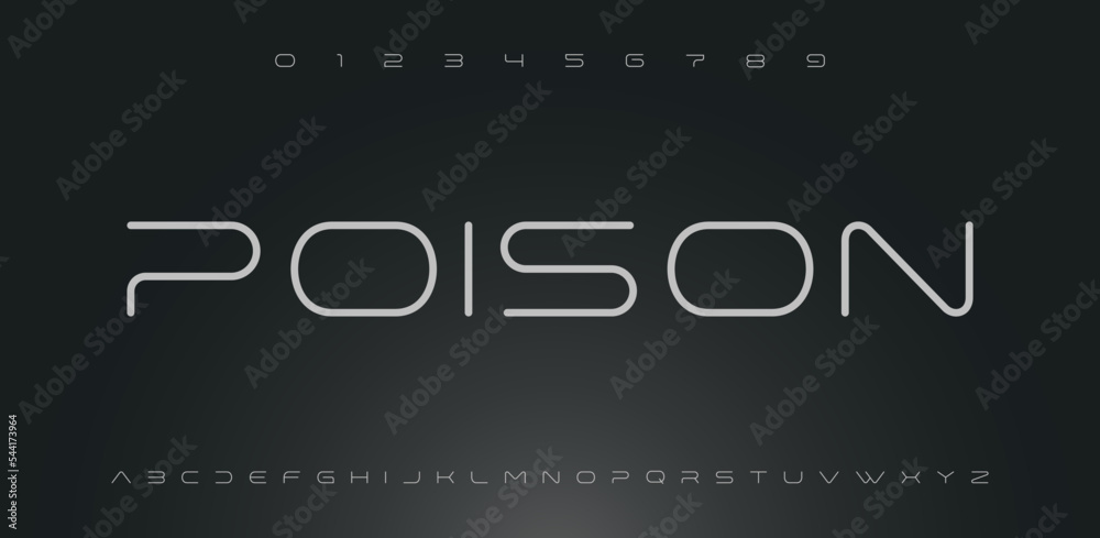 POISON Modern abstract digital tech font. Logo creative font, type ...