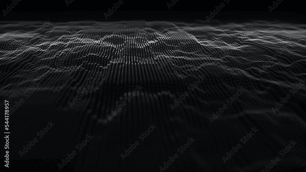 Abstract background with dynamic wave. Futuristic point wave. Sound ...
