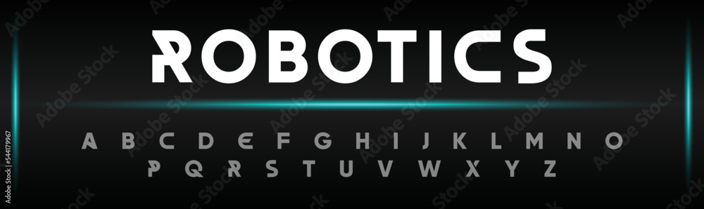 ROBOTICS Modern tech Font and Minimal Typography urban style alphabet ...