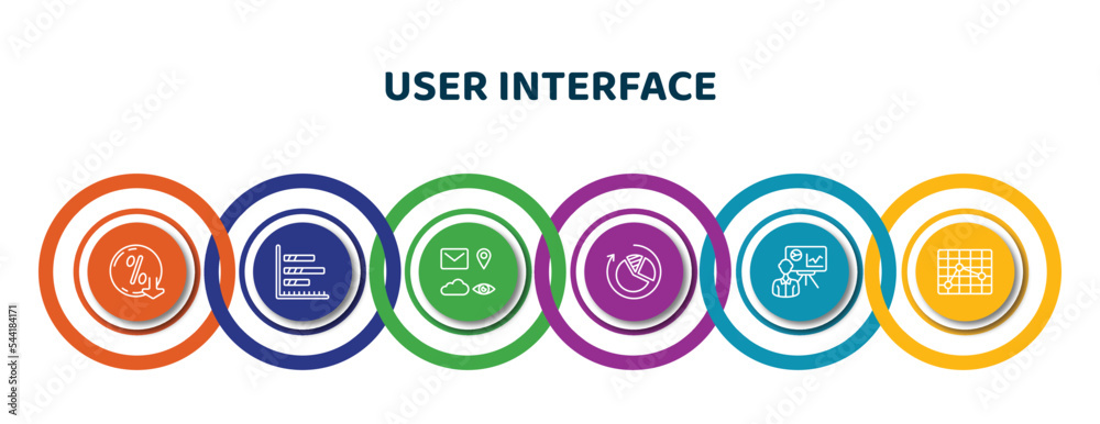 editable thin line icons with infographic template. infographic for user interface concept ...