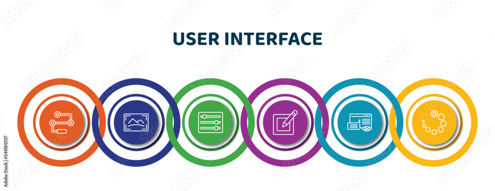 editable thin line icons with infographic template. infographic for user interface concept ...
