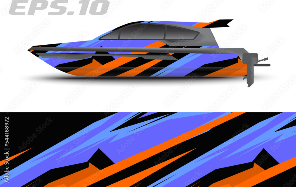 Boat livery vector graphics. Abstract racing background design for car ...