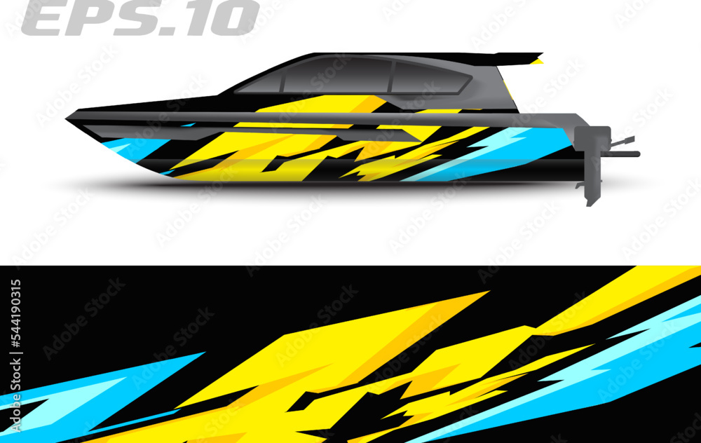 Boat livery vector graphics. Abstract racing background design for car ...