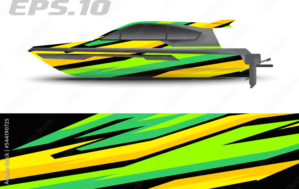 Boat livery vector graphics. Abstract racing background design for car ...