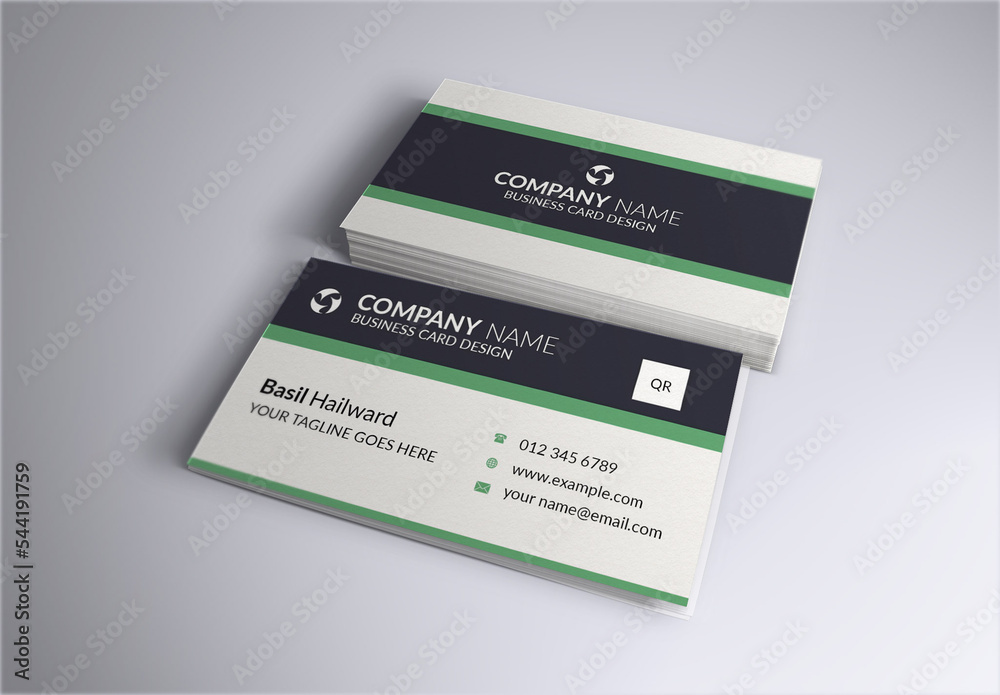 Green Business Card Stock Template | Adobe Stock