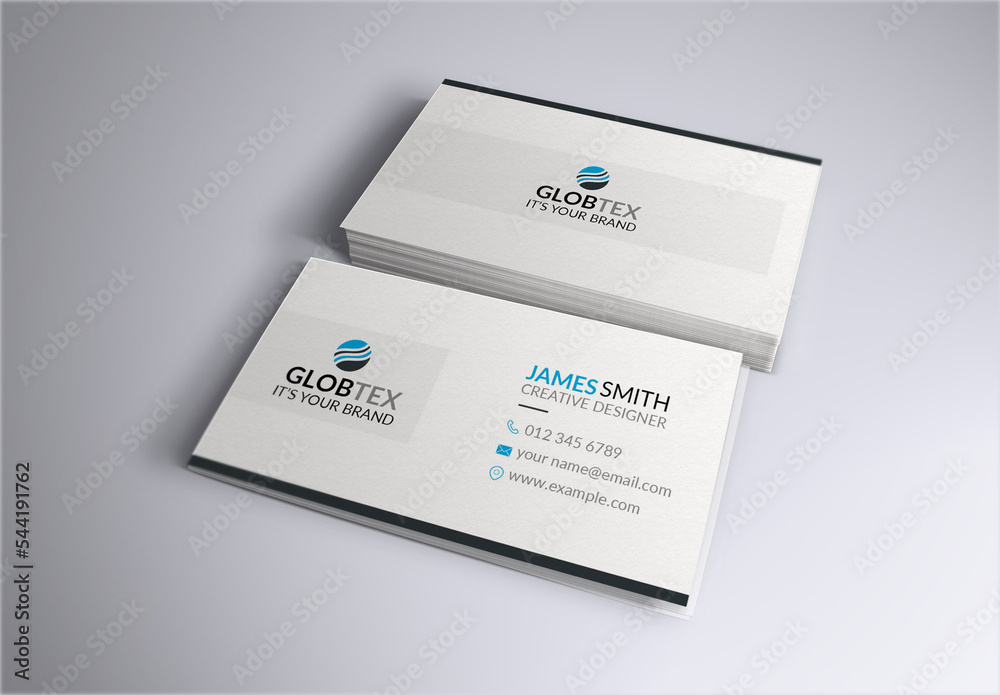 Cyan Business Card Stock Template | Adobe Stock