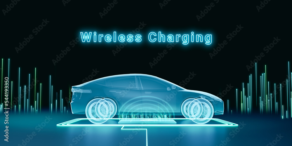 Ilustração do Stock: Smart autonomous electric vehicle recharging at ...