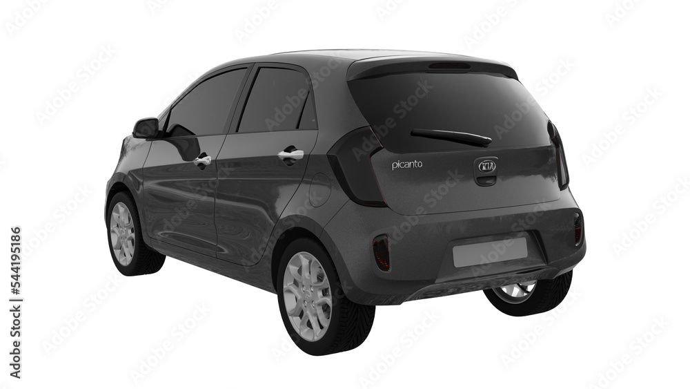 dark grey KIA Picanto side view, 3d rendering of PNG transparent car ...