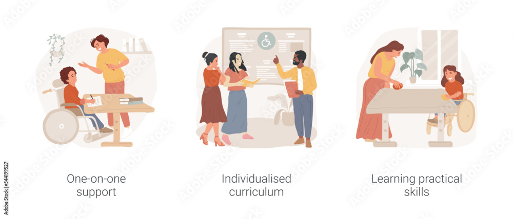 Private special education school isolated cartoon vector illustration ...