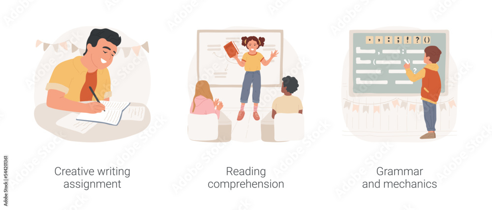 English proficiency in middle school isolated cartoon vector ...