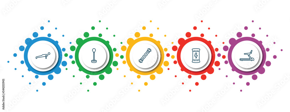 editable thin line icons with infographic template. infographic for gym ...