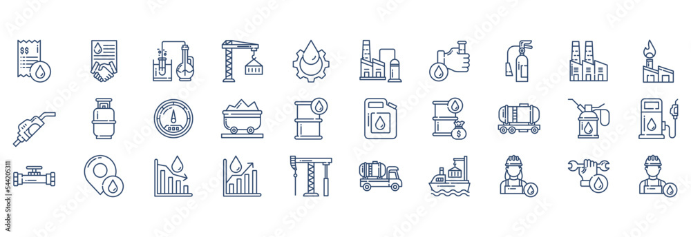 Collection of icons related to Oil Industry, including icons like Bill ...