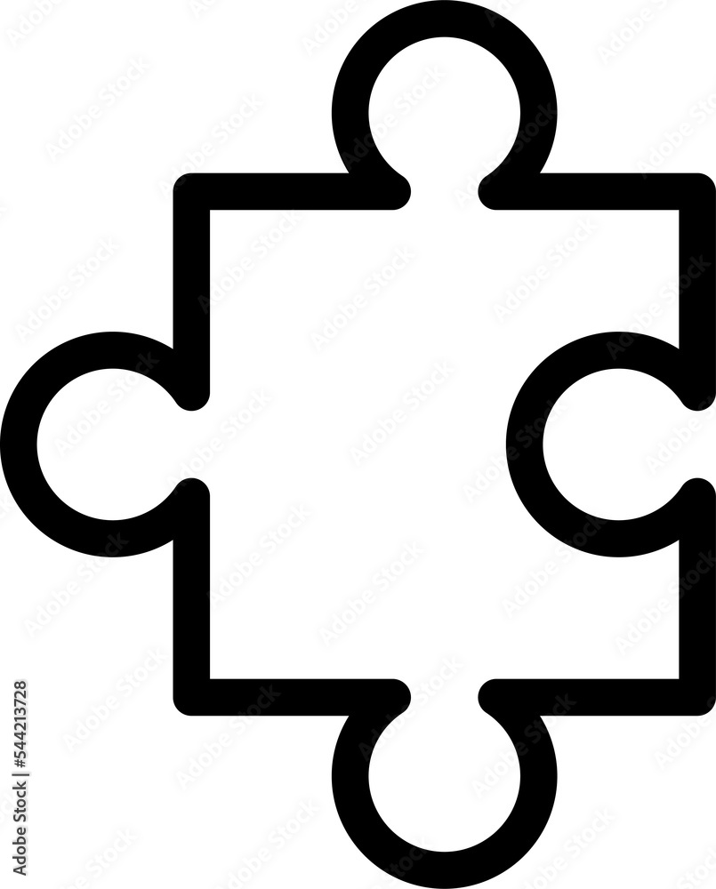 Puzzle icon in png. Jigsaw symbol. Teamwork sign in line. Puzzle sign ...