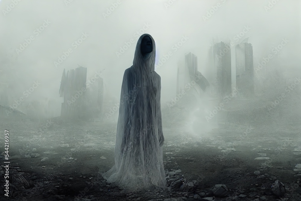 Futuristic Sci Fi Evil Spirit Ghost Woman Looking Over Its Shoulder in ...