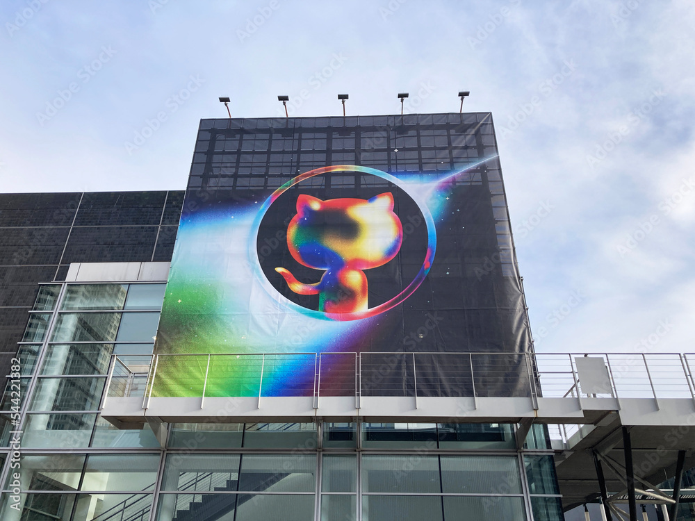 GitHub logo, Octocat, at Yerba Buena Center during GitHub Universe ...