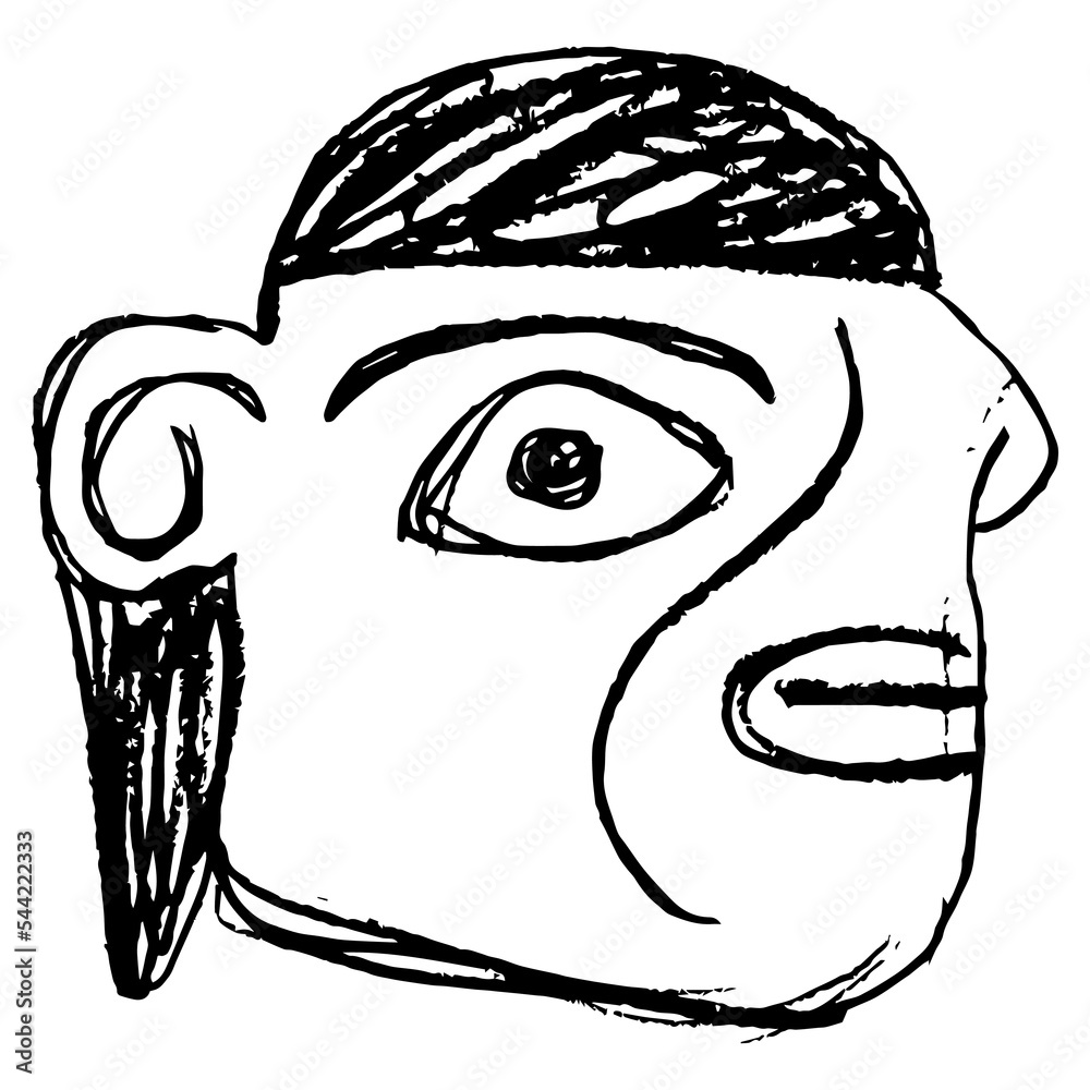 Stylized human head. Ancient Peruvian folk design from Tiahuanaco or ...