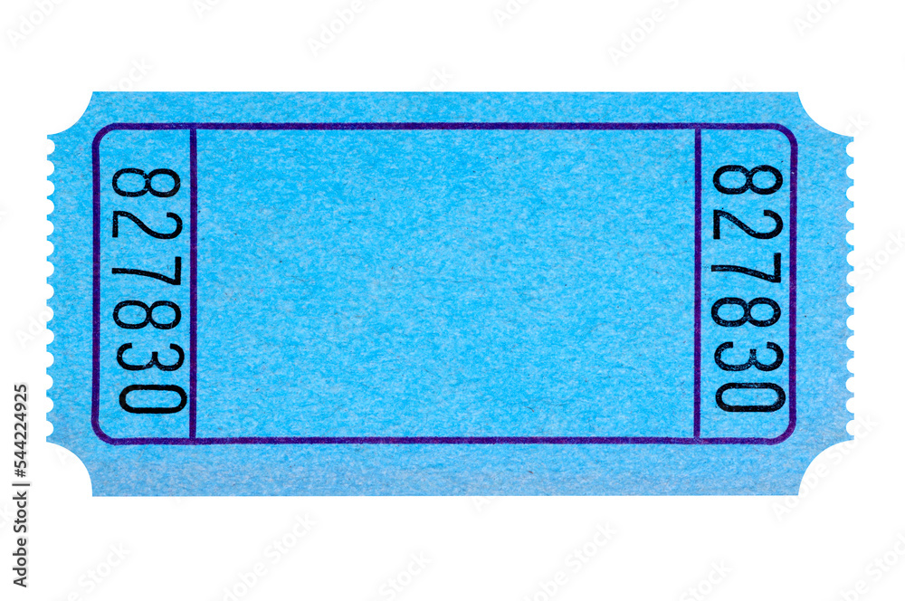 Blank blue ticket stub movie cinema raffle isolated transparent ...